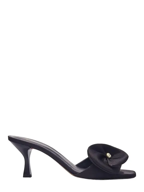 Maje Flower Mules - Black