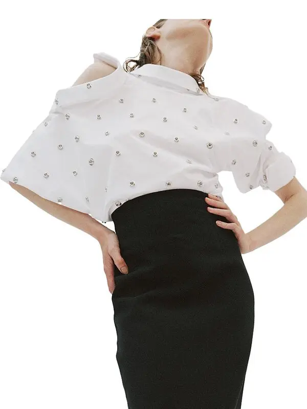 A.W.A.K.E. Mode Studded Top - White