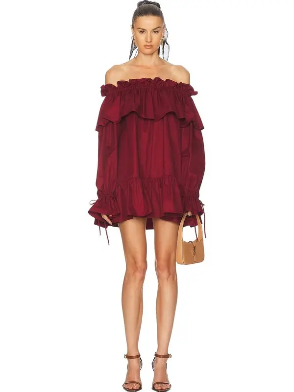 Saint Laurent Off The Shoulder Blouse - Rouge Fonce
