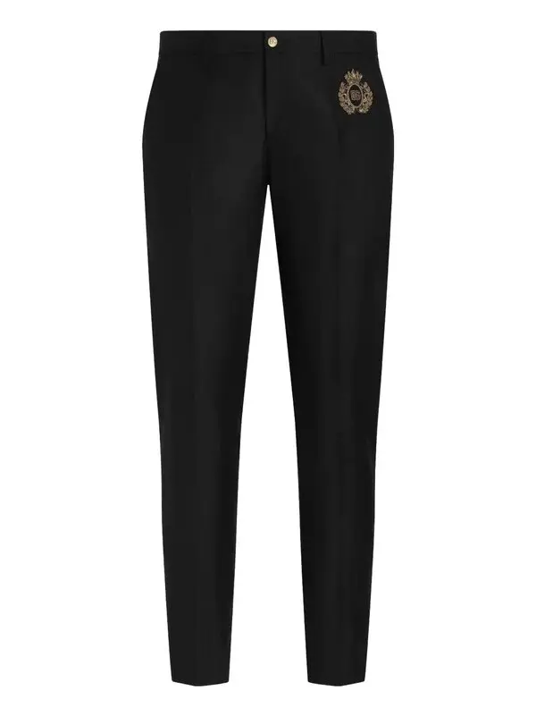 Dolce & Gabbana Logo-embroidered Trousers - Black