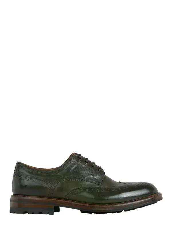 GREEN GEORGE Leather Derby Shoes - Green