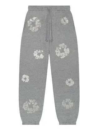 DENIM TEARS Cashmere Swarovski Cotton Wreath Sweatpants - Grey