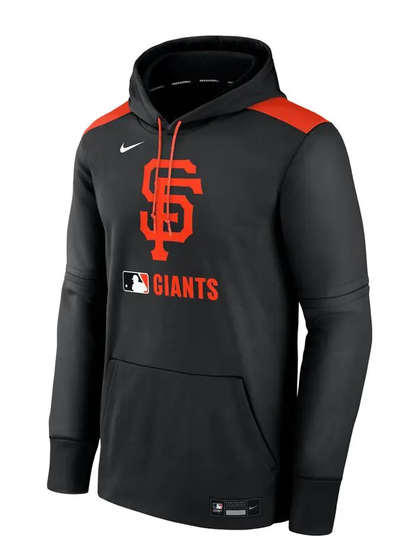 Nike San Francisco Giants Authentic Collection Therma Mlb Pullover Hoodie - Black