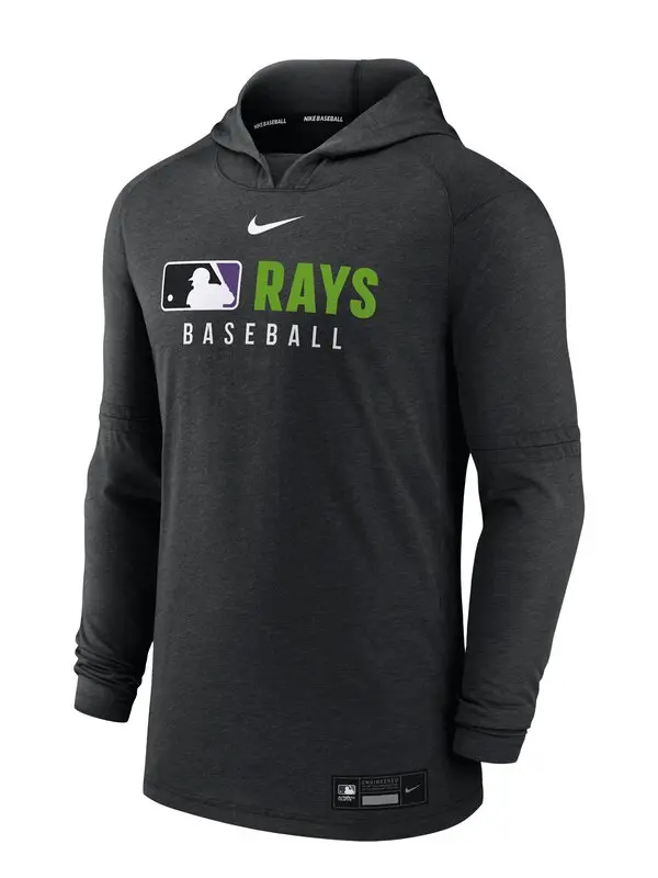 Nike Tampa Bay Rays Authentic Collection Dri-fit Mlb Pullover Hoodie - Black