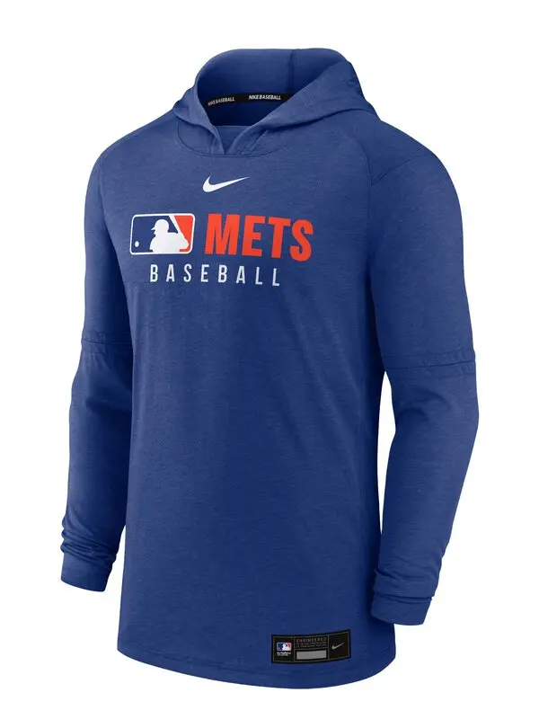 Nike New York Mets Authentic Collection Dri-fit Mlb Pullover Hoodie - Blue