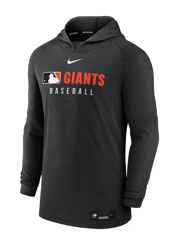 Nike San Francisco Giants Authentic Collection Dri-fit Mlb Pullover Hoodie - Black