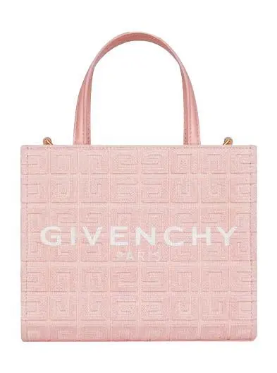 Givenchy Mini Gtote Shopping Bag In 4g Embroidered Canvas - Pink