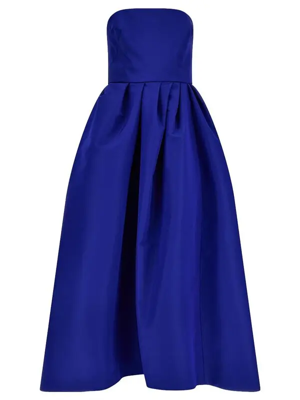 Carolina Herrera Off-the-shoulder Silk Faille Midi Dress - Blue