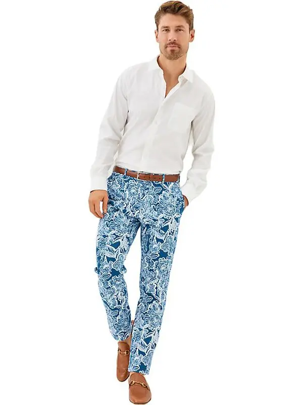 Lilly Pulitzer Mizner Stretch Pant - Starlight Navy Unforgettable