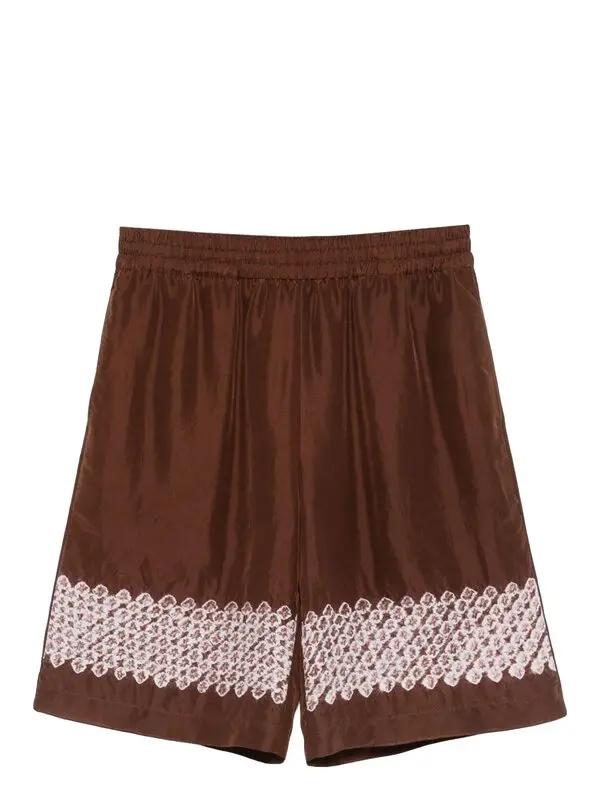 FENG CHEN WANG Silk Shorts - Brown