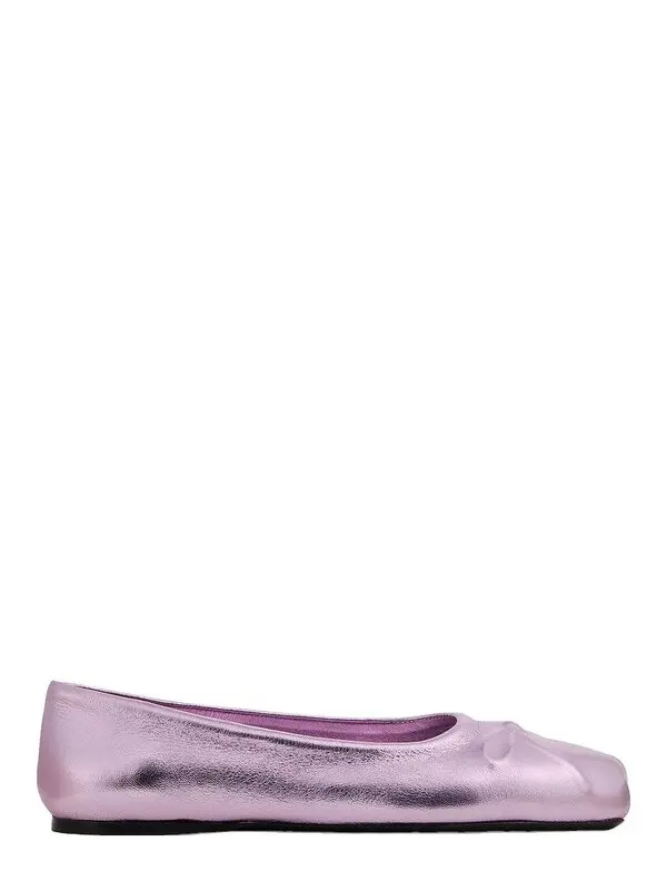 Marni Metallic Leather Ballet Flats - Lilac
