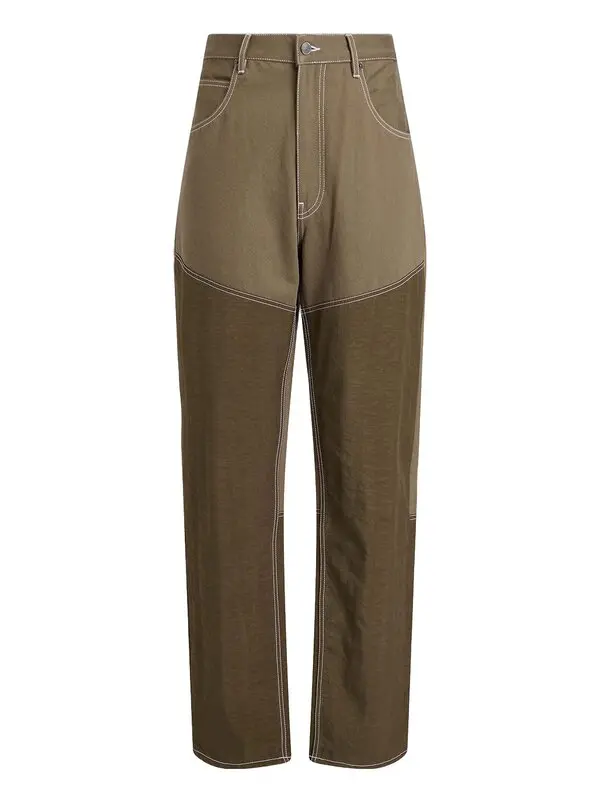 Jacquemus Shell-paneled Denim Jeans - Army Green