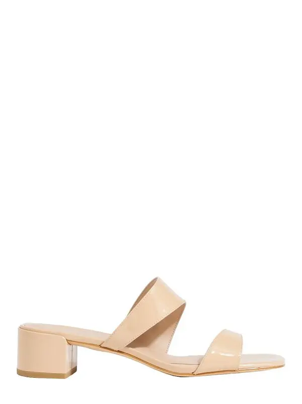 STUART WEITZMAN Miami 35 Patent-leather Mules - Beige