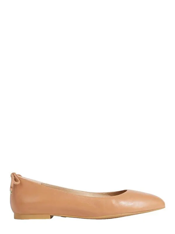 STUART WEITZMAN Bow-detailed Leather Ballet Flats - Tan