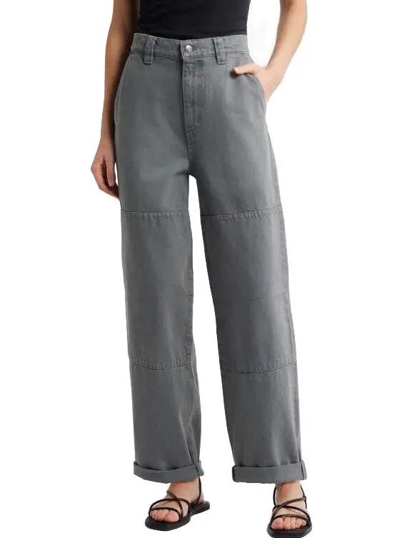 FRAME Cuffed Cotton Utility Pants - Slate Gray