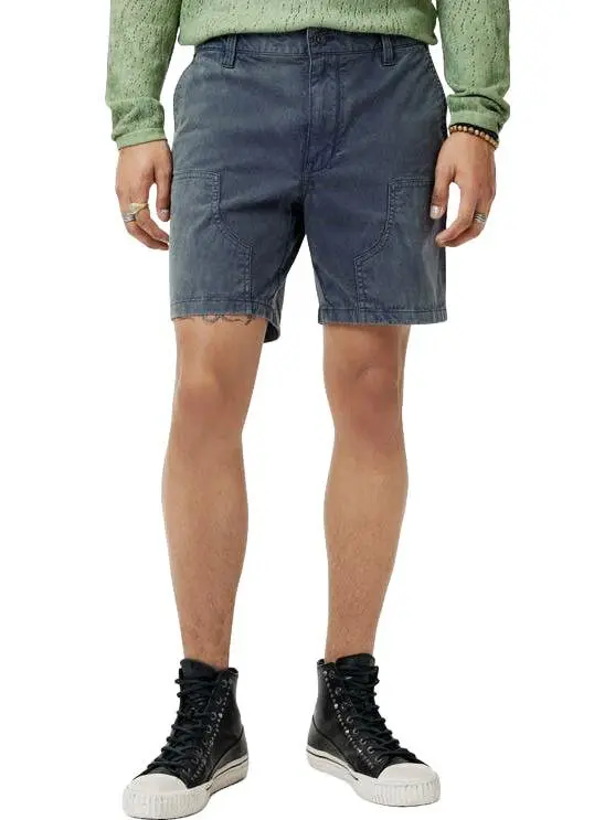 John Varvatos Jayden Seamed Cotton Shorts - Fog