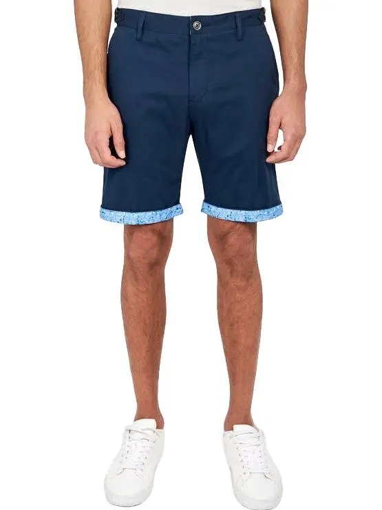 BROOKLYN BRIGADE Flat Front Slim Fit Shorts - Navy