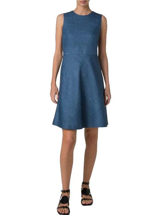 Akris Sleeveless A-line Dress - Medium Blue