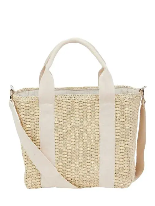 Hat Attack Modern Straw Cooler Tote - Natural