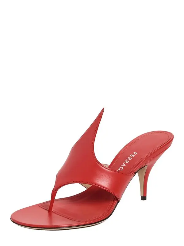 FERRAGAMO Lyrai Sandals - Flame Red/biscotto