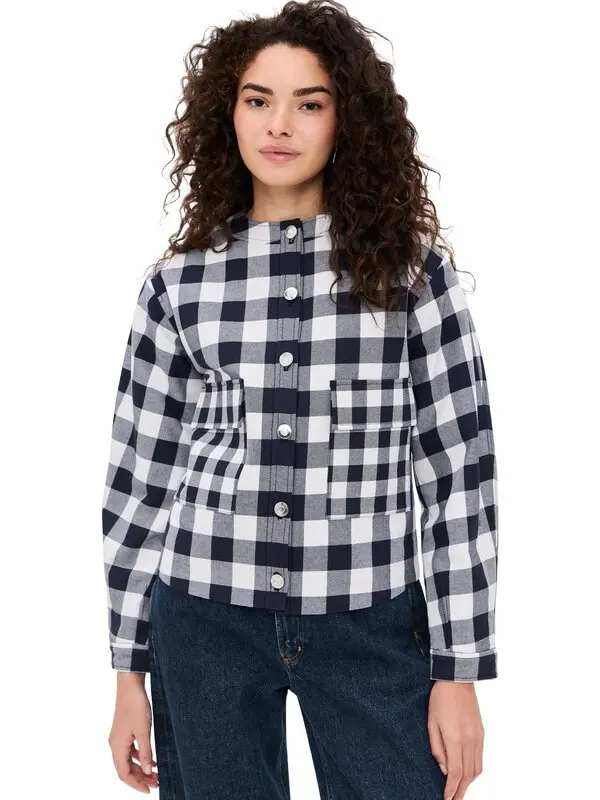 ALIGNE Nathan Padded Moto Jacket - Gingham