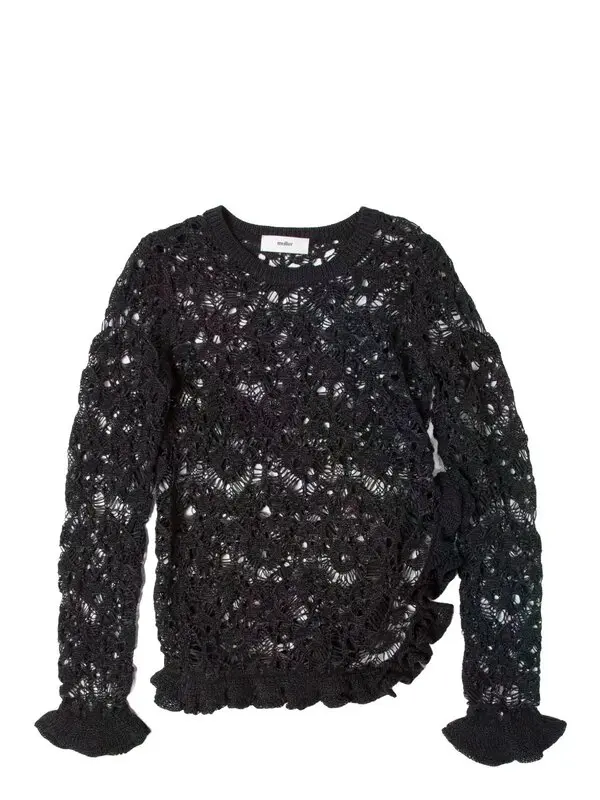 MULLER OF YOSHIOKUBO Frilled Lace Top - Black