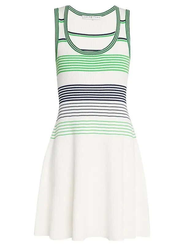 Trina Turk Veronika Striped Knit Dress - Whitewashink