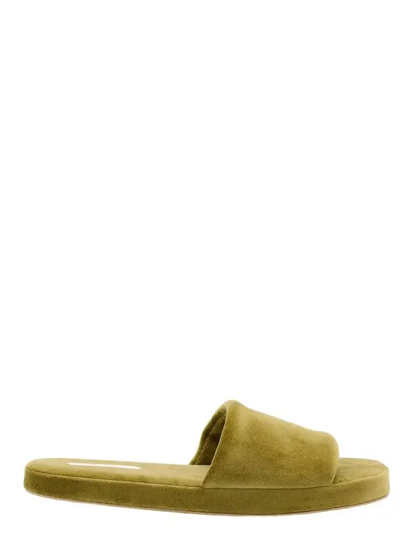 THE ROW Pillow Open-toe Cotton Slippers - Sage
