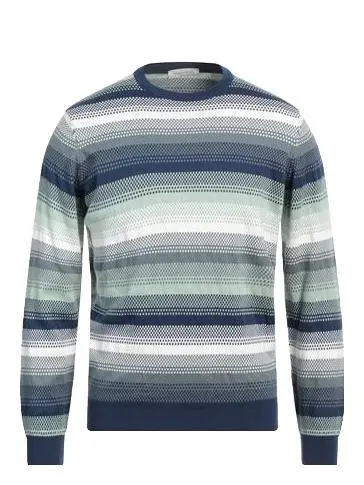 Rossopuro Cotton Striped Sweater - Navy