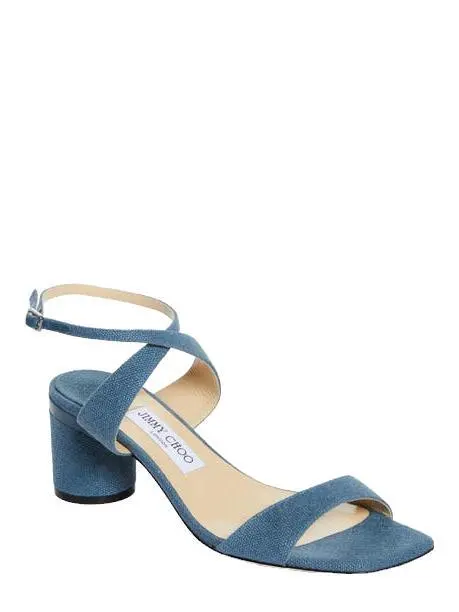 JIMMY CHOO Jago Ankle Strap Sandal - Denim