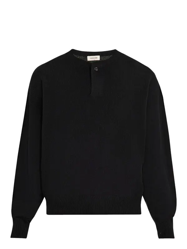 Fear Of God Fine Knit Henley Shirt - Black