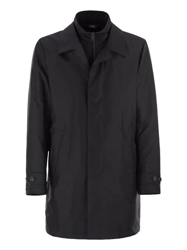 FAY Morning Coat In Technical Poplin - Night Blue