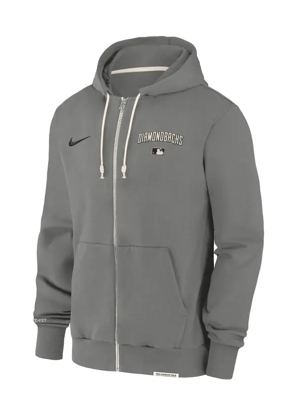 Nike Arizona Diamondbacks Authentic Collection Travel Dri-fit Mlb Full-zip Hoodie - Grey