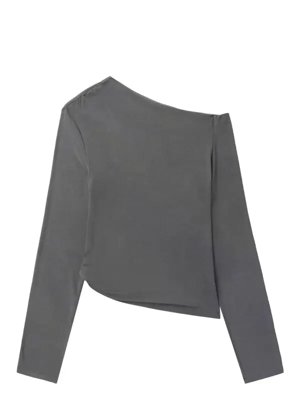 TOUT A COUP Asymmetric-neck Top - Grey