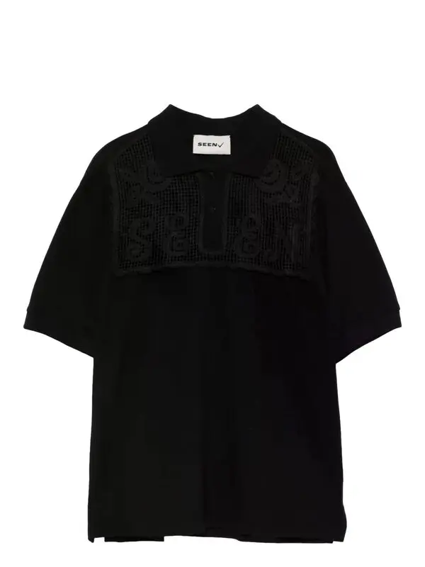 SEEN USERS Name Polo Top - Black