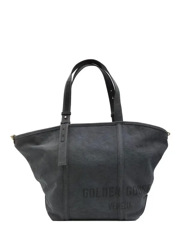 Golden Goose Logo Print Shopper - Grey