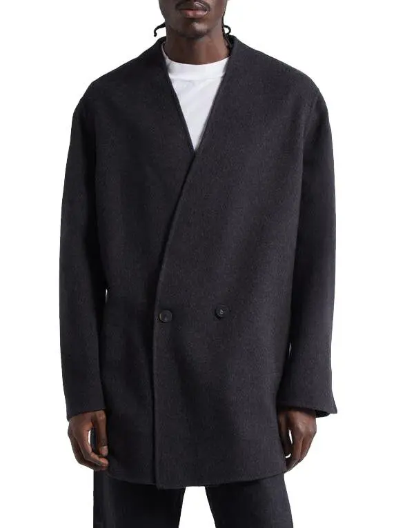 Fear Of God Relaxed Lapelless Double Breasted Blazer - Charcoal