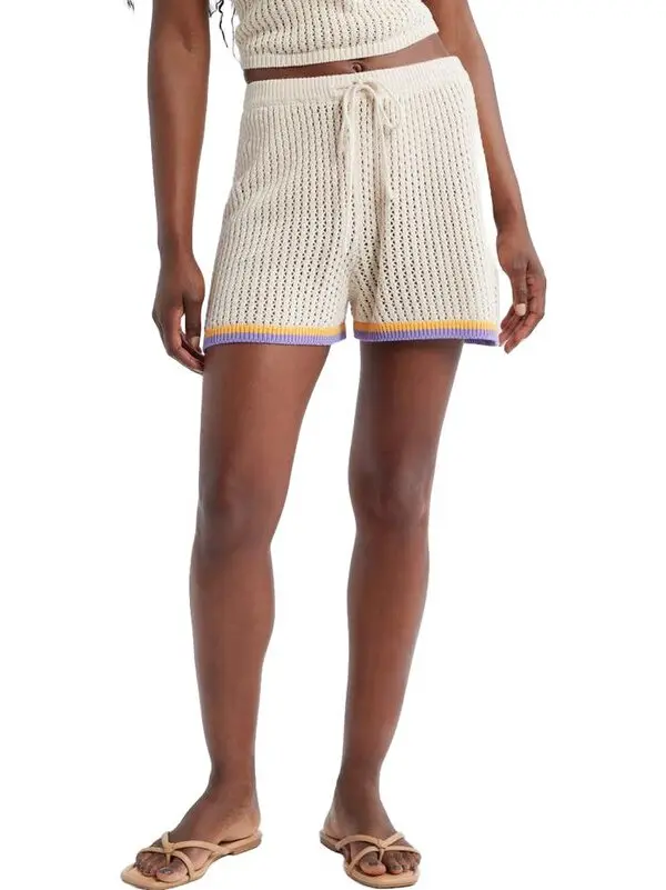 Rip Curl Cala Vadella Crochet Shorts - Off White