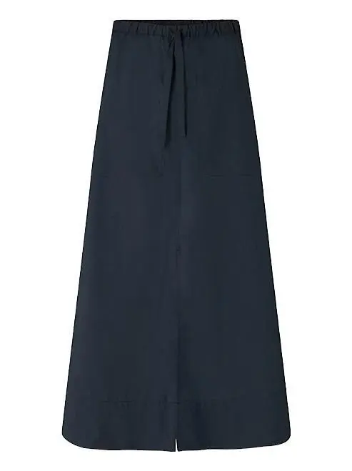 Soeur Agadir Front-split Cotton Maxi Skirt - Bleu Nuit