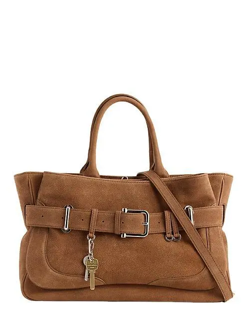OSOI Brocle Buckle Leather Tote Bag - Nubuck Brown
