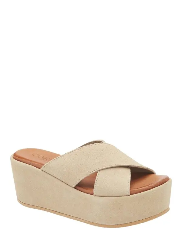 Cordani Bella Platform Wedge Slide Sandals - Arena