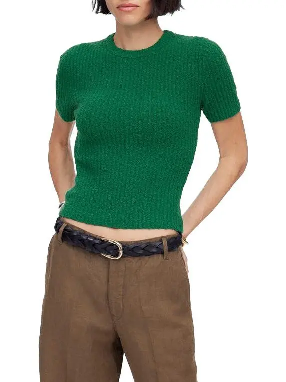 Madewell Bouclé Knit Sweater Top - Kelly Green