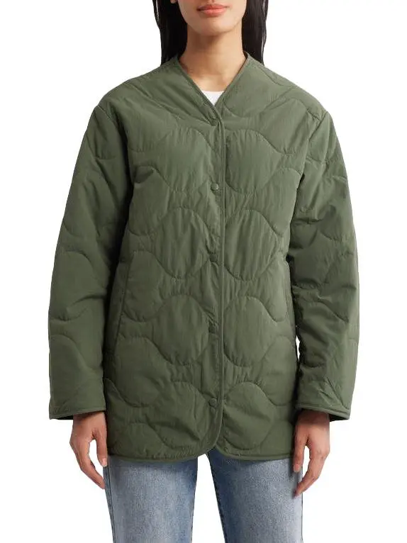 SAVE THE DUCK Water Repellent Quilted Jacket - Thyme Green