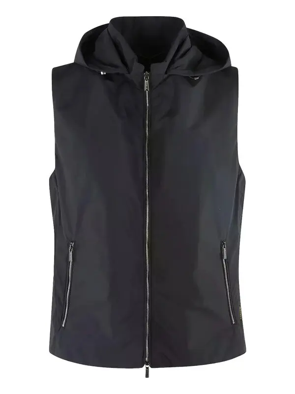 MOORER Zip-up Gilet - Blue