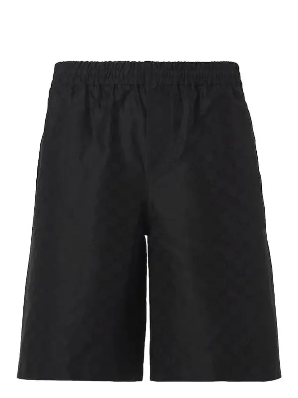 Gucci Gg Cotton And Silk Faille Shorts - Black