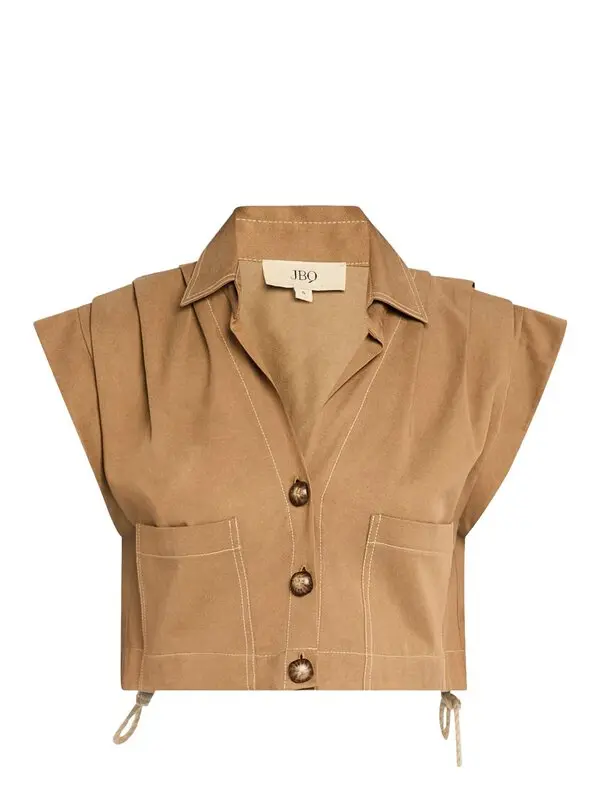 JBQ Preen Cropped Top - Caramel