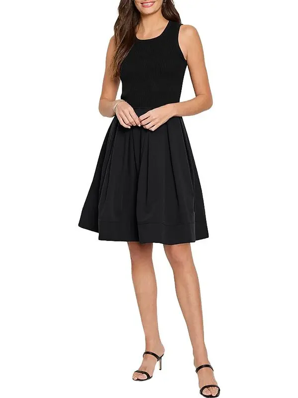 NIC+ZOE Dani Knit & Woven Dress - Black Onyx