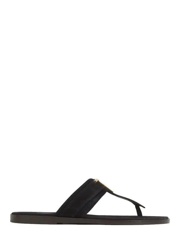 TOM FORD Brighton Leather Flip Flops - Black