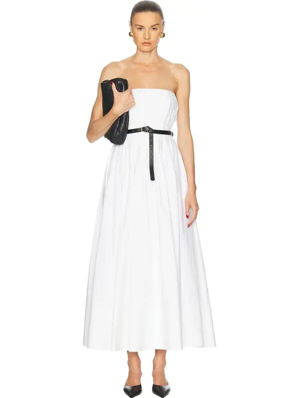 Simkhai Thalia Bustier Midi Dress - White