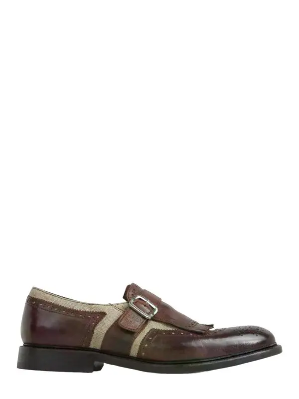 GREEN GEORGE Panelled Monk Shoes - Brown